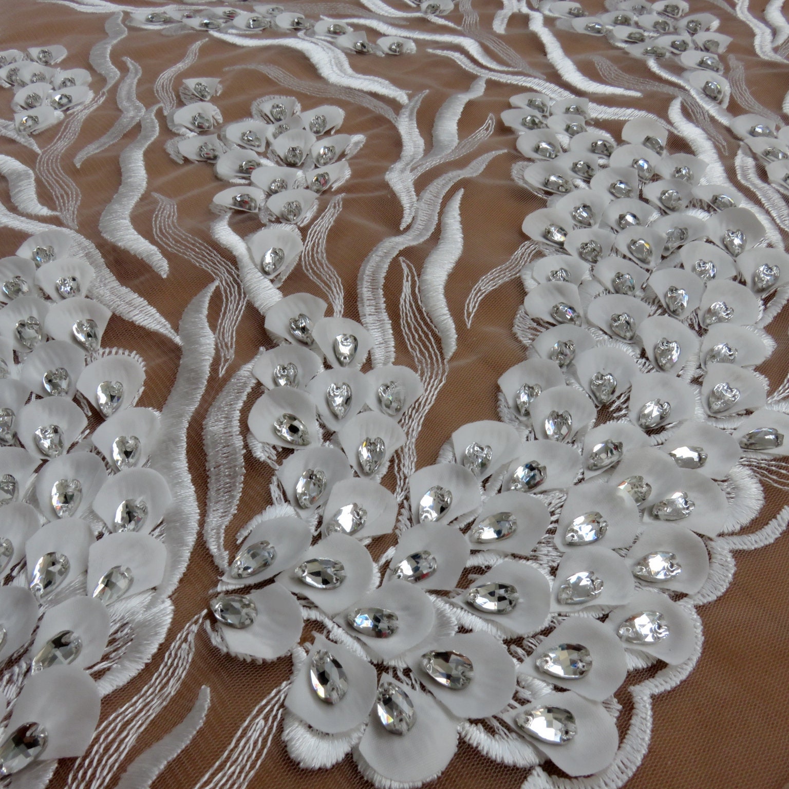 New handmade 3D petals with Water drop drill on mesh | Etsy