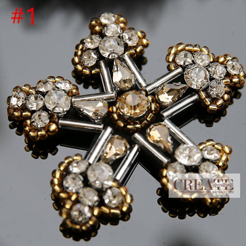 50pieces Beatiful Mixed Color 3D Rhinestone Flower Appliqued - Etsy