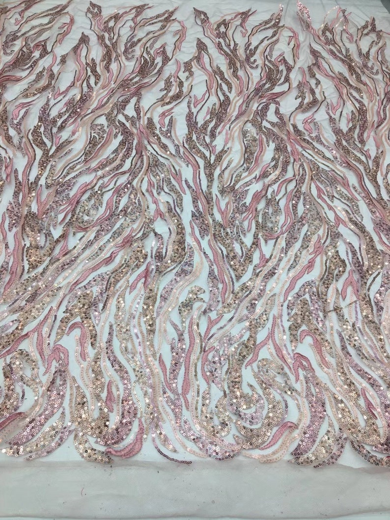 5Y Hot Lace Fabric Multicolour Overlap Sequins on Mesh - Etsy