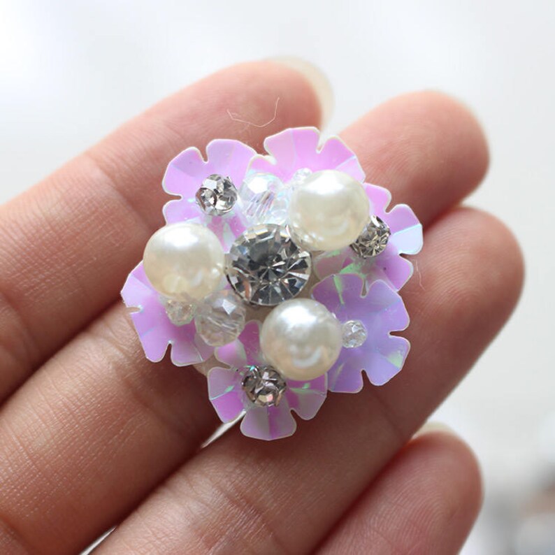 50pcs Beatiful Mixed Color 3D Rhinestone Flower Appliqued for - Etsy