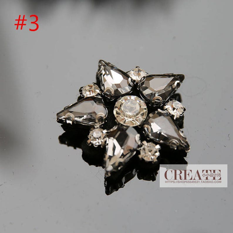 50pieces Beatiful Mixed Color 3D Rhinestone Flower Appliqued - Etsy