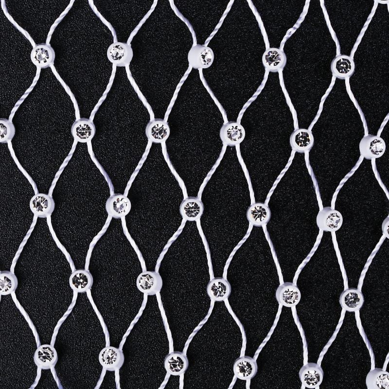 2yards Black& White Rhinestone Fishnet37 Rows Elastic Beads - Etsy