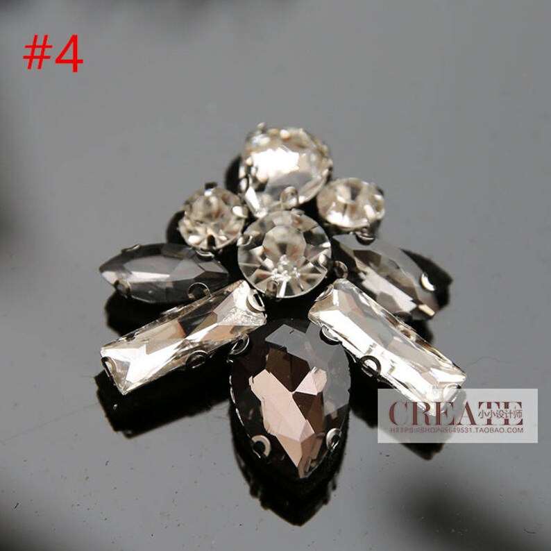 50pieces Beatiful Mixed Color 3D Rhinestone Flower Appliqued - Etsy