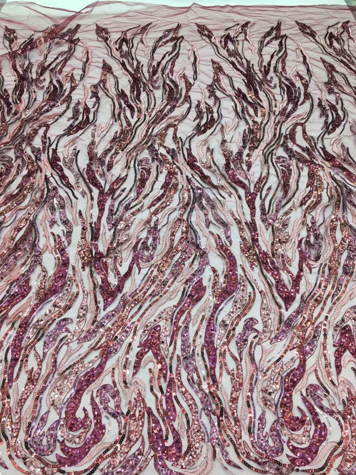 5Y Hot Lace Fabric Multicolour Overlap Sequins on Mesh - Etsy