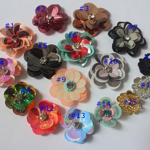 50pcs Beatiful Mixed Color 3D Rhinestone Flower Appliqued for Sewing ...