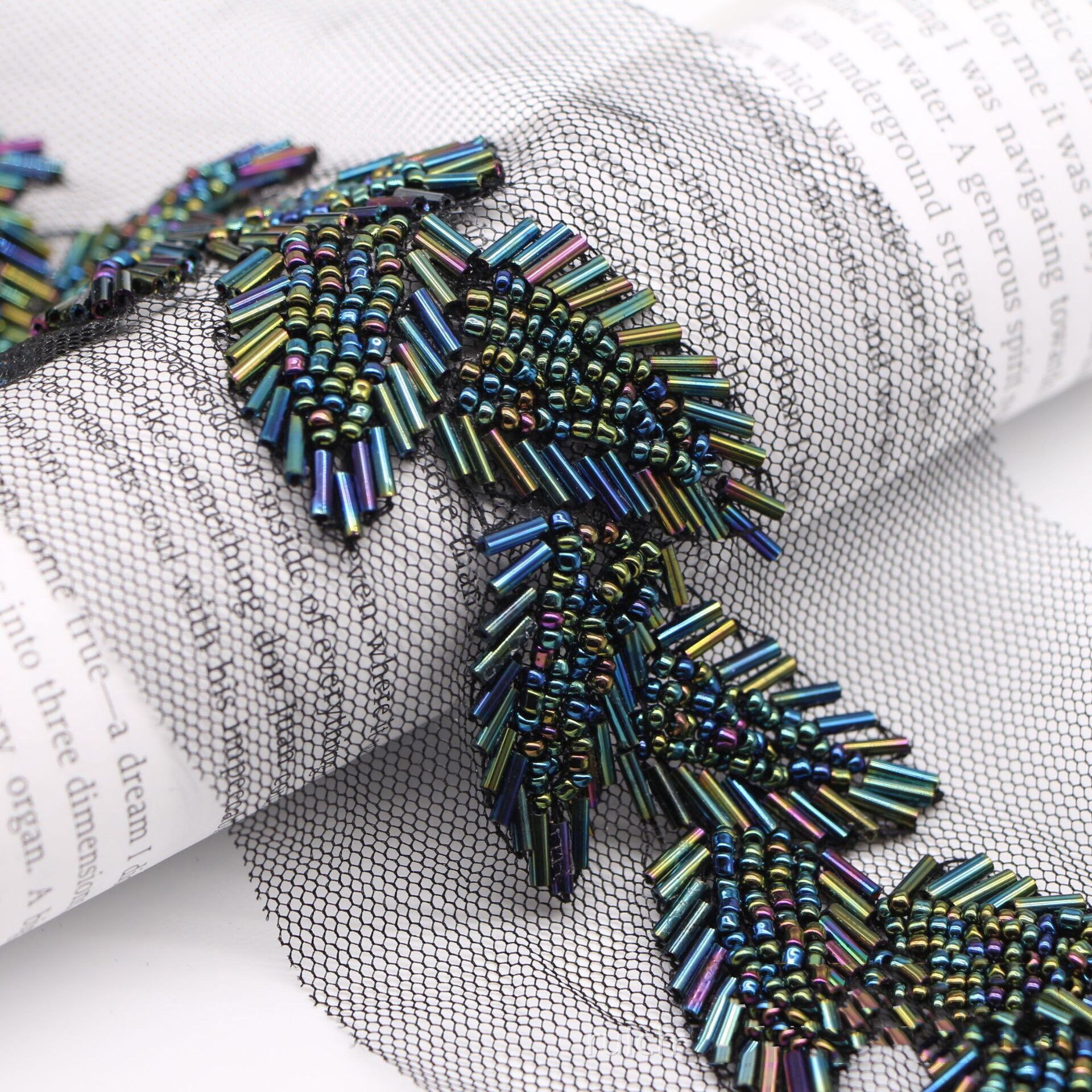 5yards heavy bead trim with retro leaves style beads trimming | Etsy