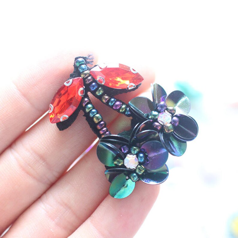 50pcs Beatiful Mixed Color 3D Rhinestone Flower Appliqued for - Etsy