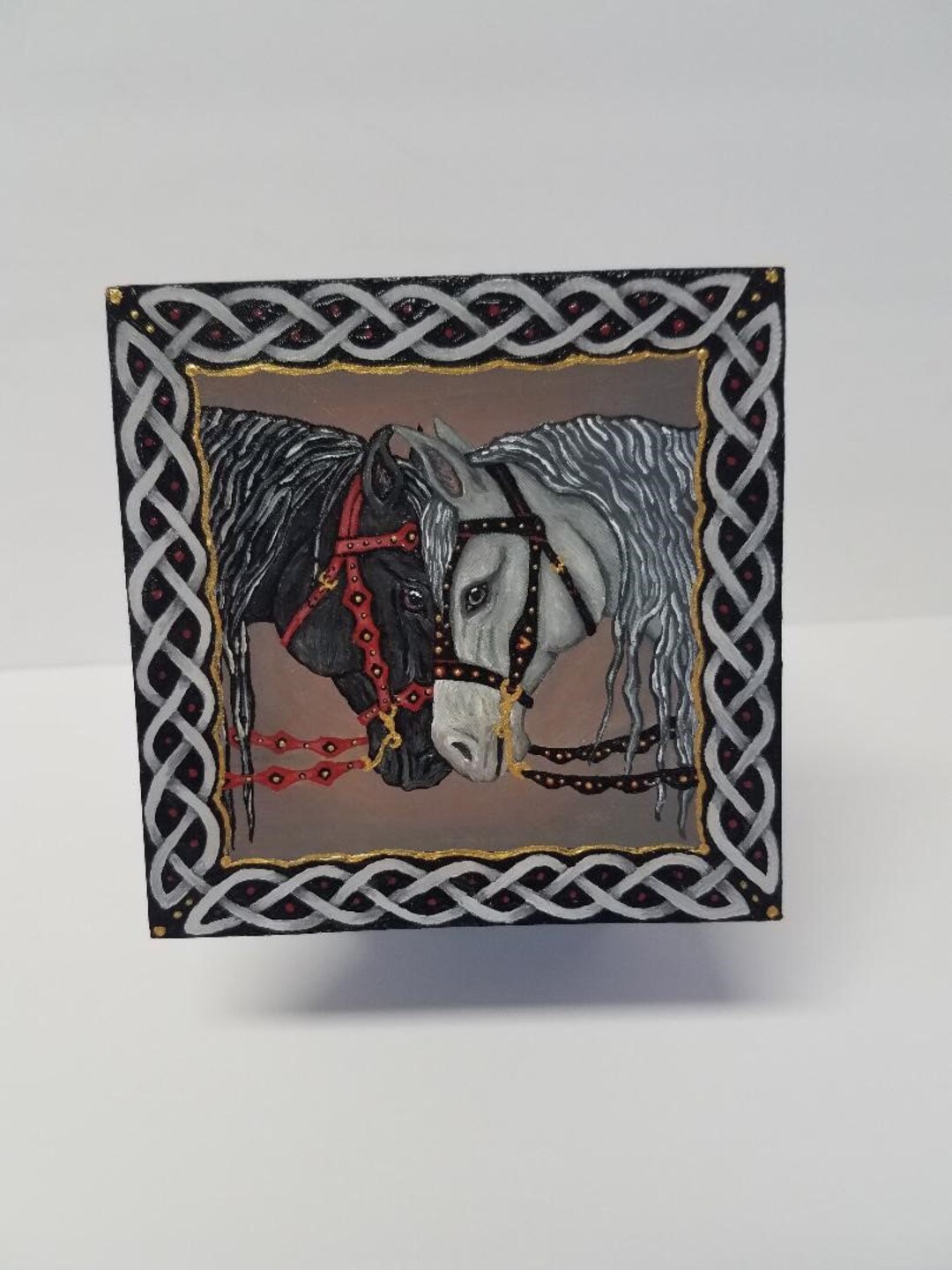 Hand Painted, 3D Printed Tudor Rose Box, Baroque Horses, Celtic ...