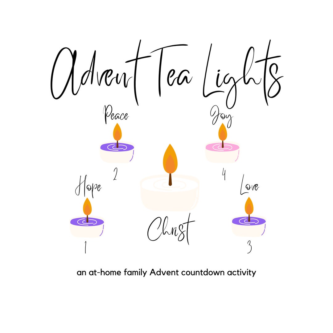 INK SAVER Version Advent Tea Light Candle Countdown Activity Cards - Etsy