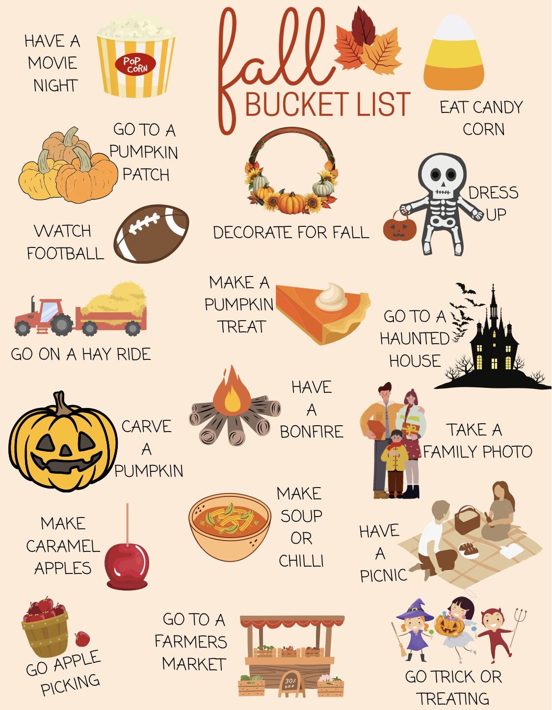 FALL BUCKET LIST - Etsy