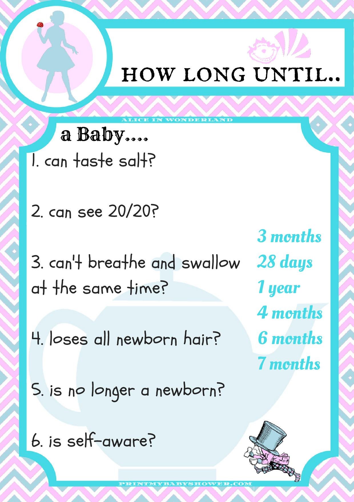 Alice in Wonderland Baby Shower Games - Etsy