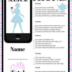 Alice in Wonderland Baby Shower Games - Etsy