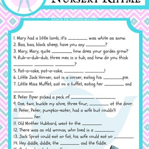 Alice in Wonderland Baby Shower Games - Etsy