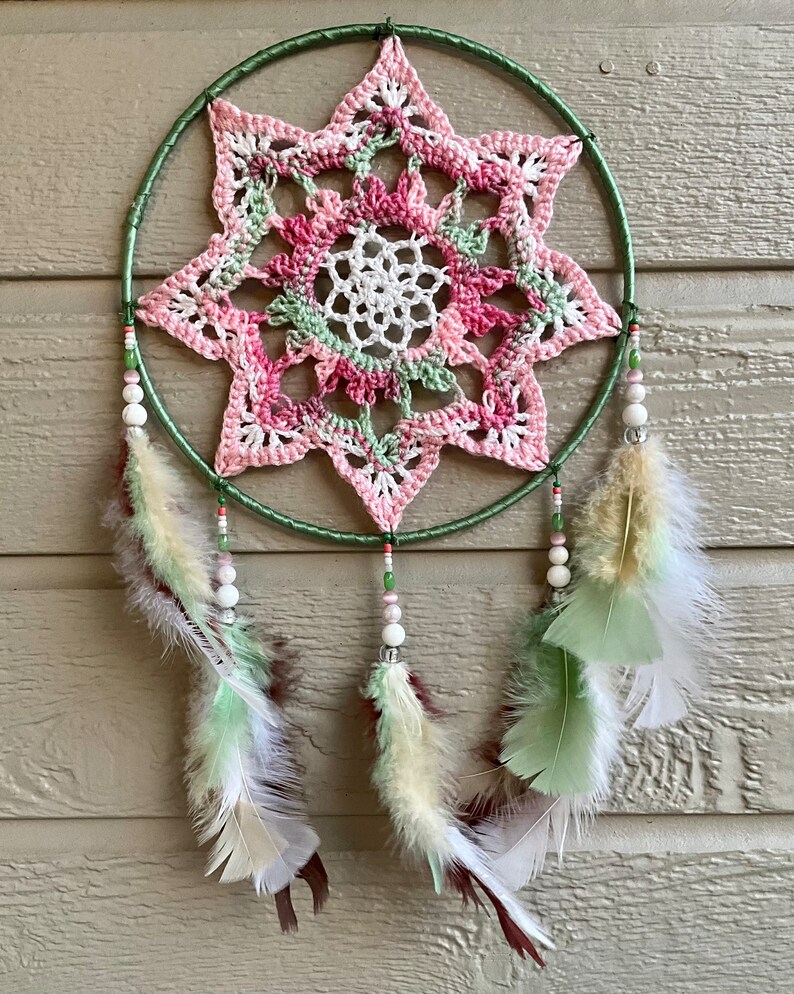 10inch Pink and Green Dream Catcher - Etsy