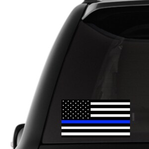 Thin Blue Line Flag Decal Vinyl Cut Car Decal Back the Blue - Etsy