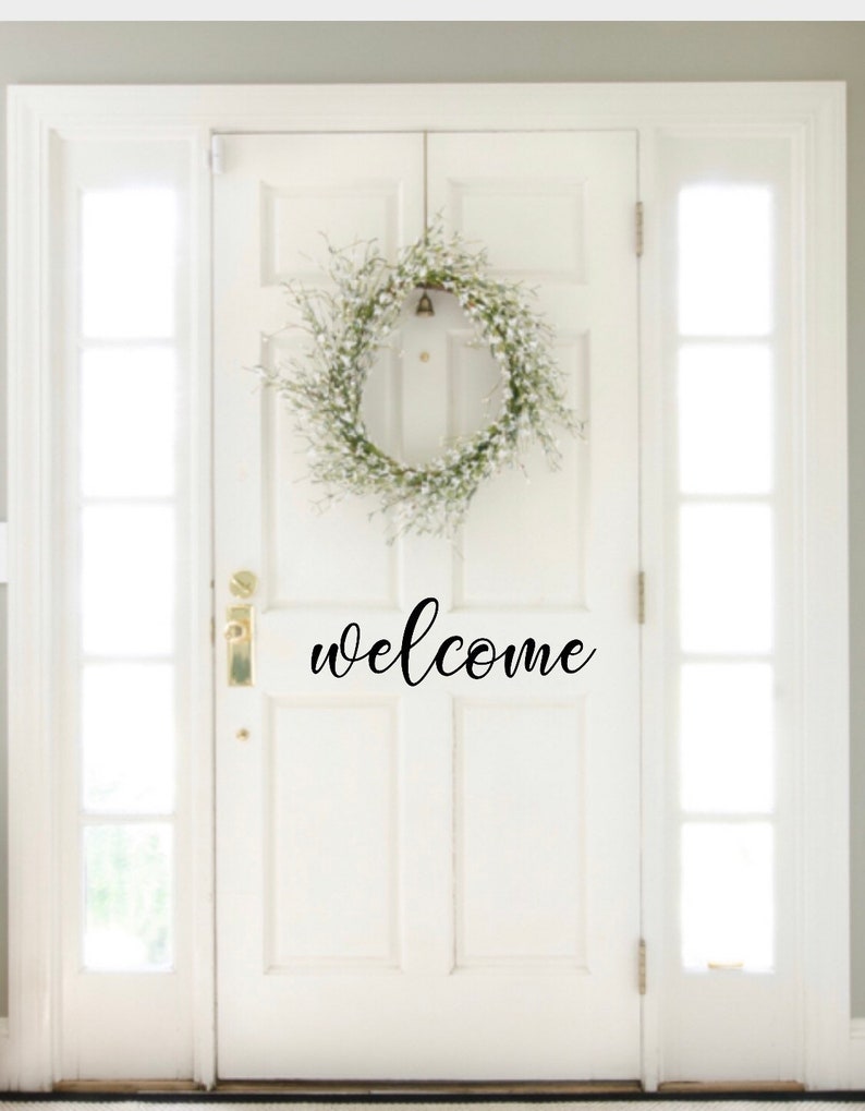 Welcome Vinyl Wall Decal Removable Door Decal Entryway - Etsy