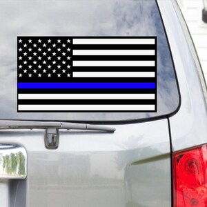 Thin Blue Line Flag Decal, Vinyl Cut Car Decal, Back the Blue, Support ...