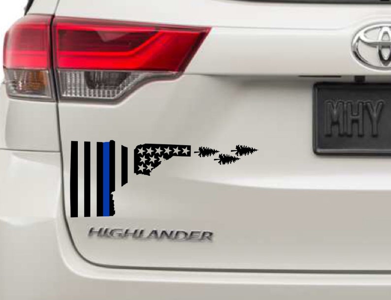 Idaho State American Flag Thin Blue Line Car Decal Support | Etsy