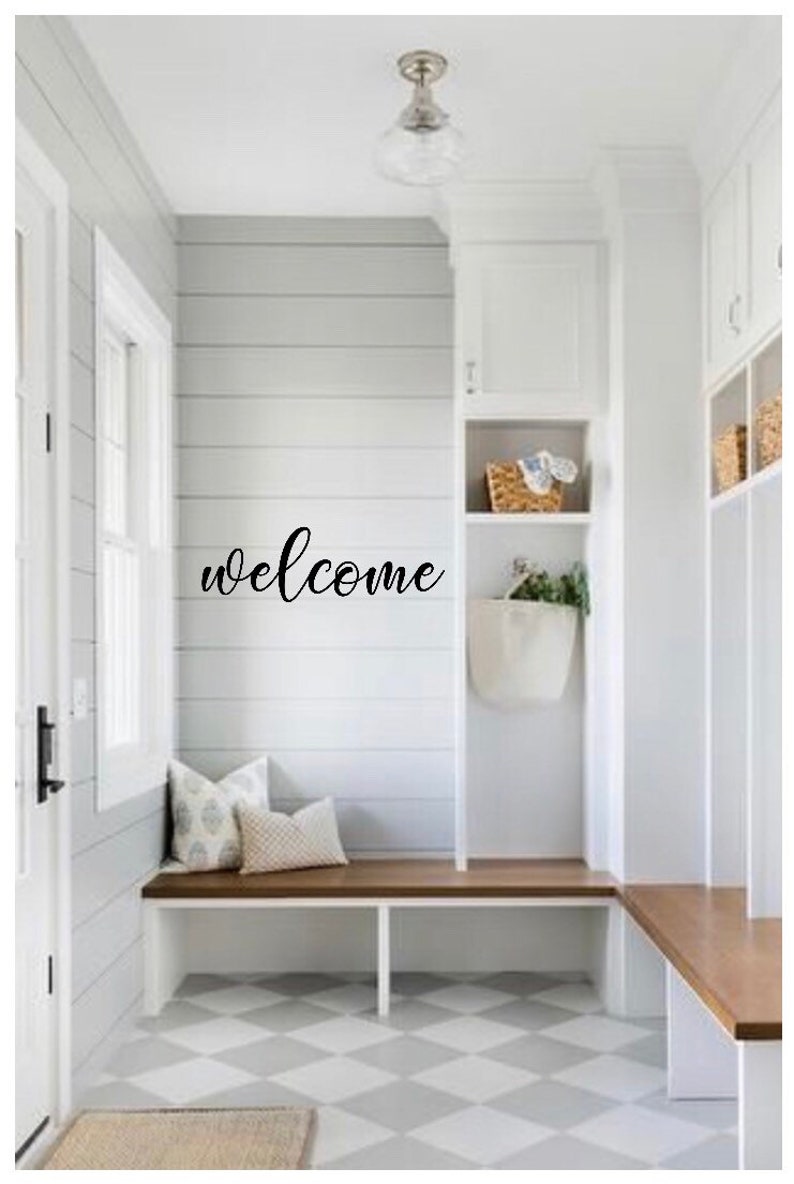 Welcome Vinyl Wall Decal Removable Door Decal Entryway | Etsy