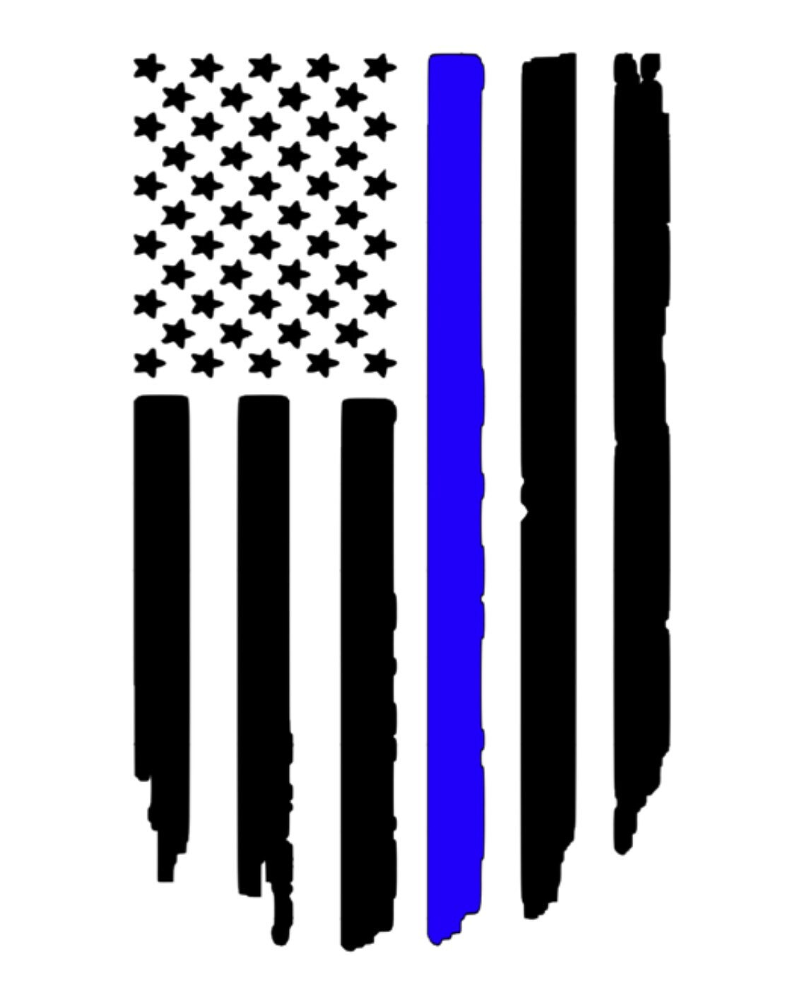 Thin Blue Line Distressed American Flag Vinyl Decal Back the | Etsy