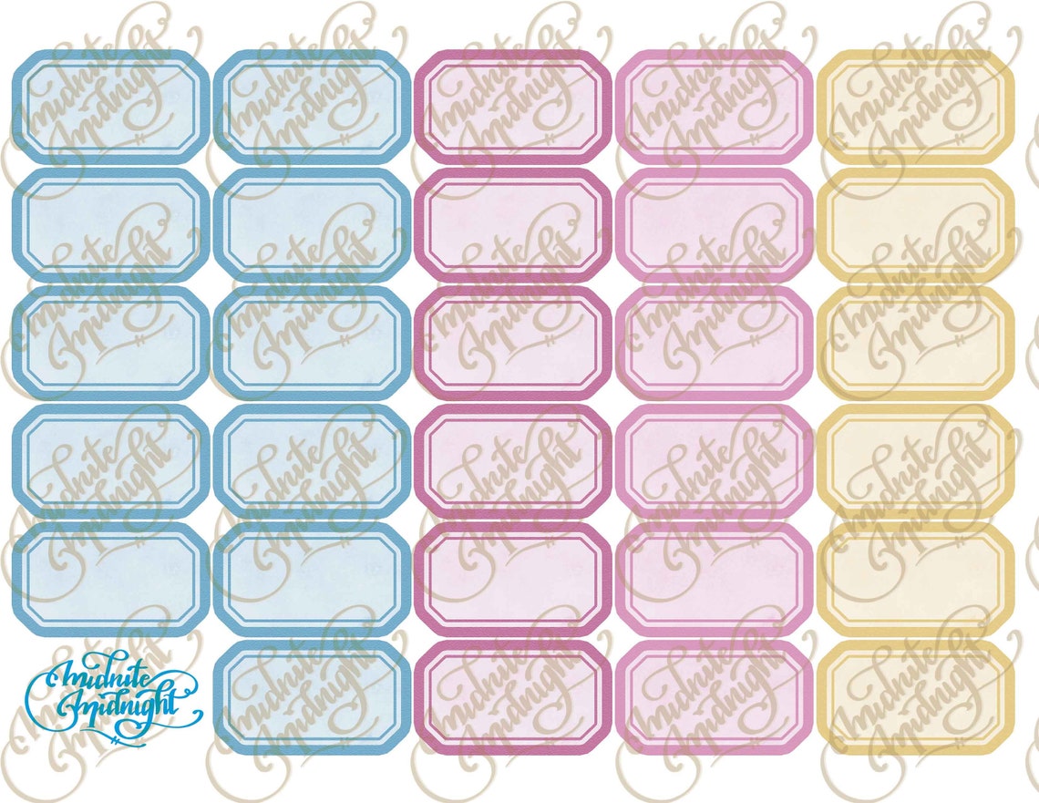 Pastel Color Labels Digital Printable Stickers | Etsy