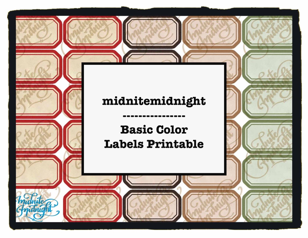 Basic Neutral Color Dennison Labels. Digital Printable and Scrapbooking ...