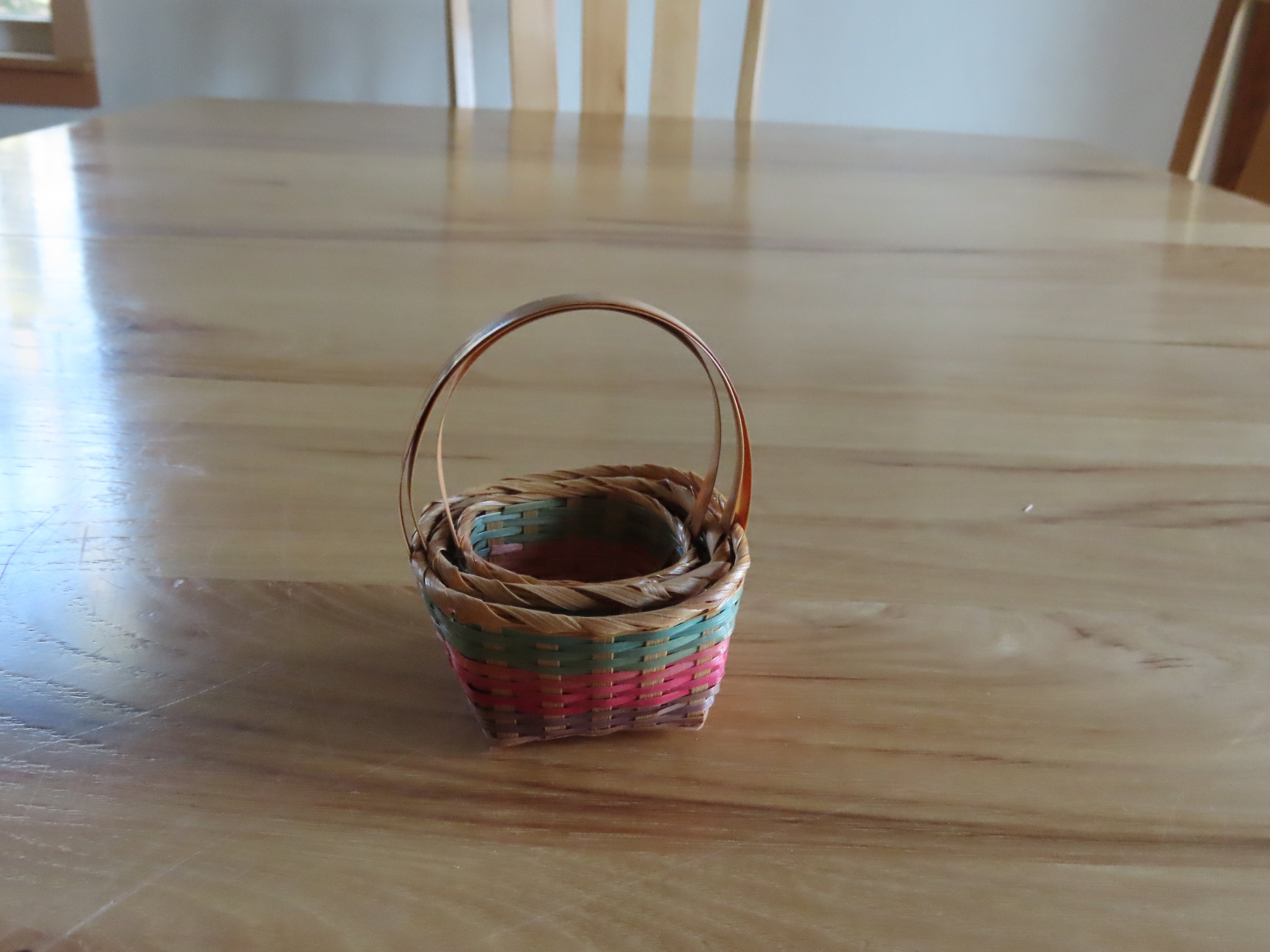 Vintage Handmade Set of Five Woven Baskets Nesting Octagonal Baskets ...