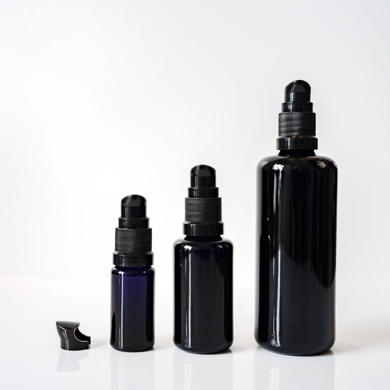 Lotion Pump Violet Glass Bottle Glass Bottle Gel Pump - Etsy