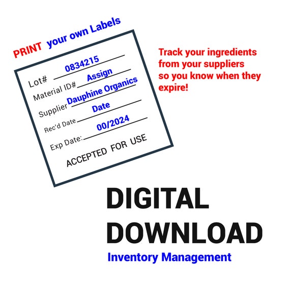 Inventory Management Stickers Digital Download OASHA - Etsy