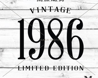 Vintage 1986 Svg - Etsy