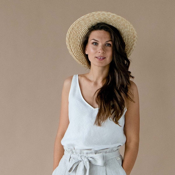 White Linen Tank - Etsy