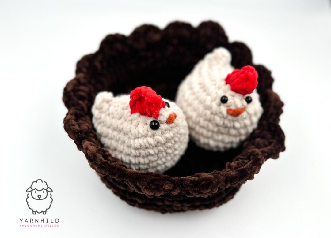 Crochet Amigurumi Hen Pattern and Nest - Hedda the Crochet Hen ...