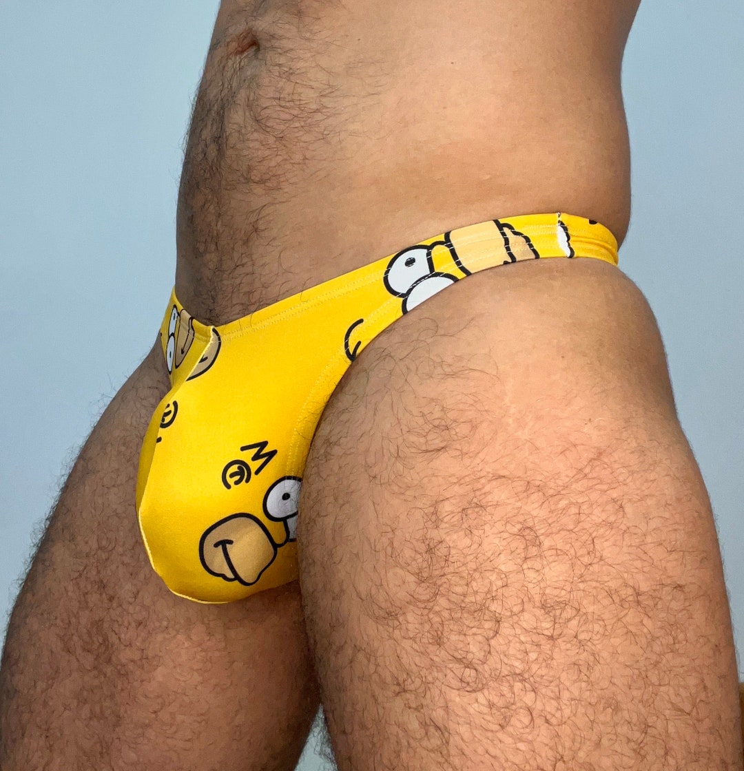 Yellow Gay Men's Thong Swimsuit Homer Package Enhancer. 100% Handmade. Great Quality and Space ...