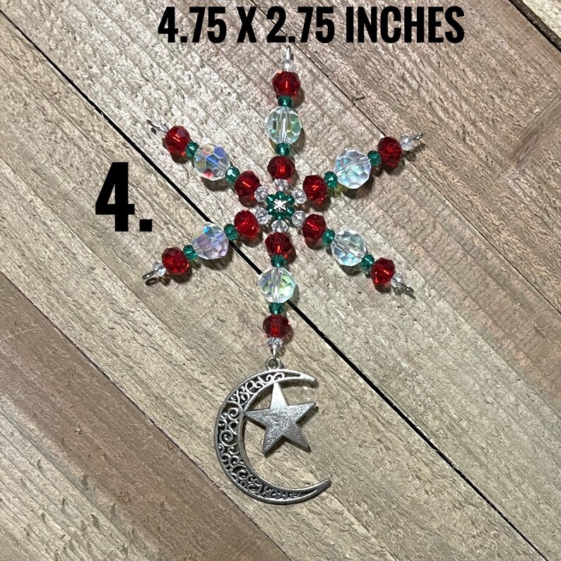 Beaded Snowflake Ornaments Updated Snowflakes - Etsy