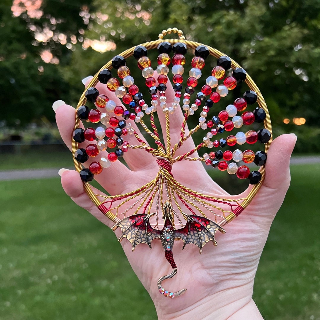 Dragon Tree of Life Wall Hanging - Dragon Fire Handmade Wall Art 5 Inch ...