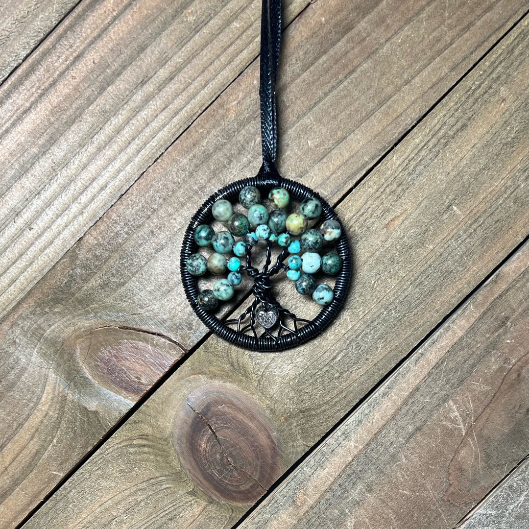 African Turquoise Tree of Life Ornament 2 Inch - Etsy