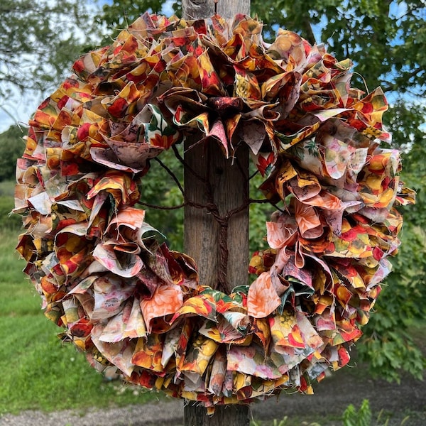 Rag Wreath - Etsy