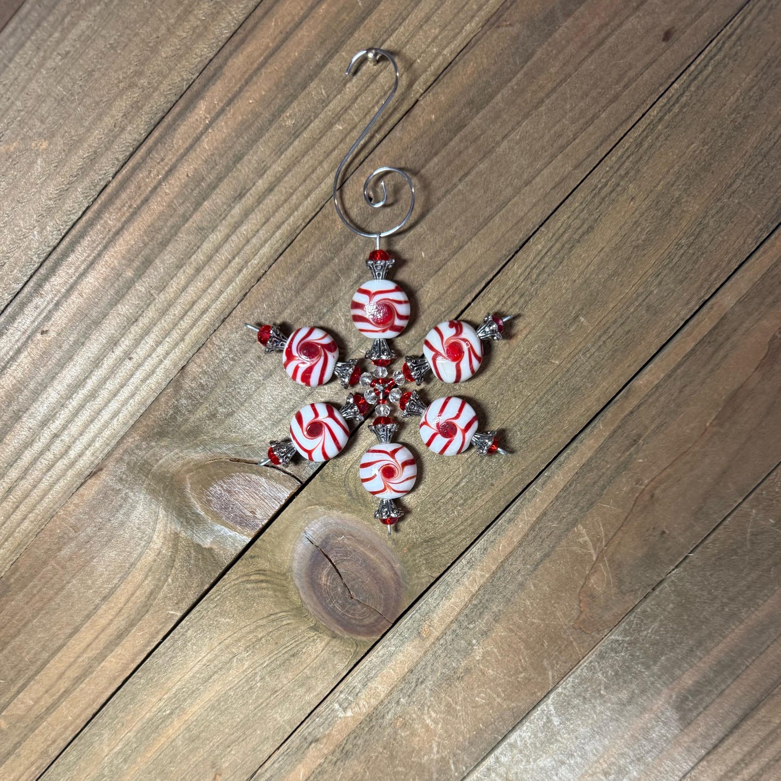Beaded Peppermint Snowflake Ornaments - Etsy
