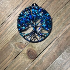 Blue Moon Dragon Tree of Life Wall Hanging - 4” Black and Blue Crescent ...