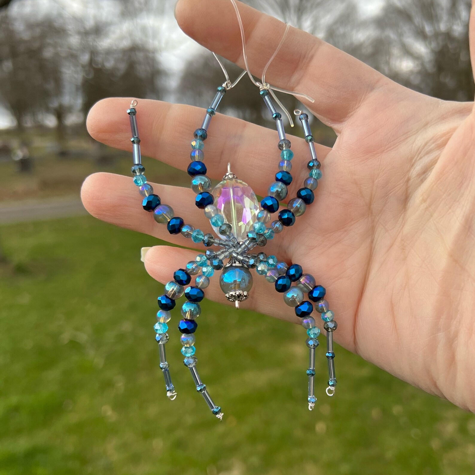 Jeweled Spider, Bright Beaded Spider, Handmade Crystal Spider Ornament ...
