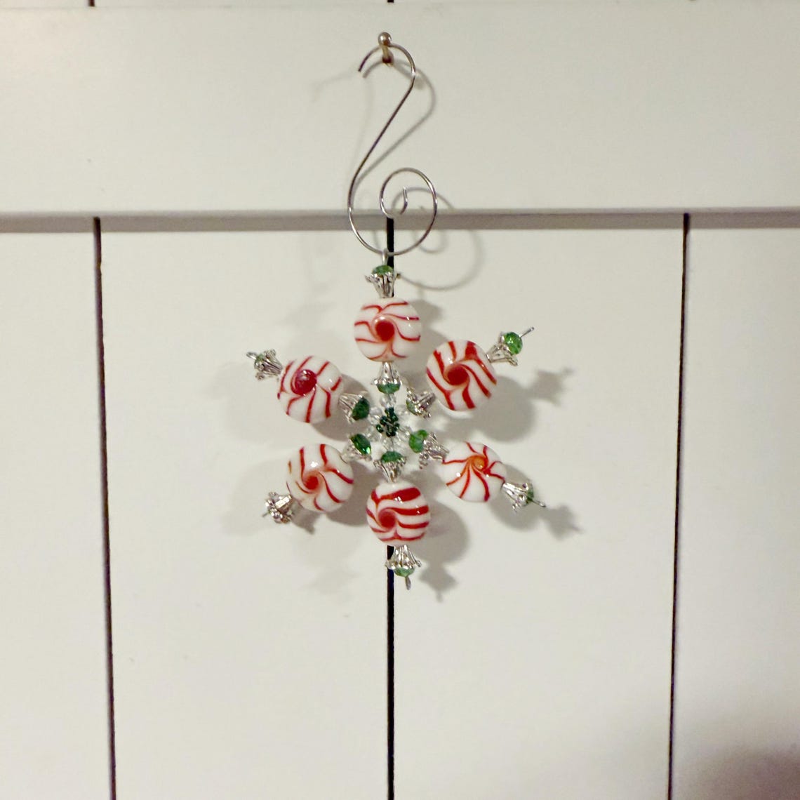 Beaded Peppermint Snowflake Ornaments - Etsy