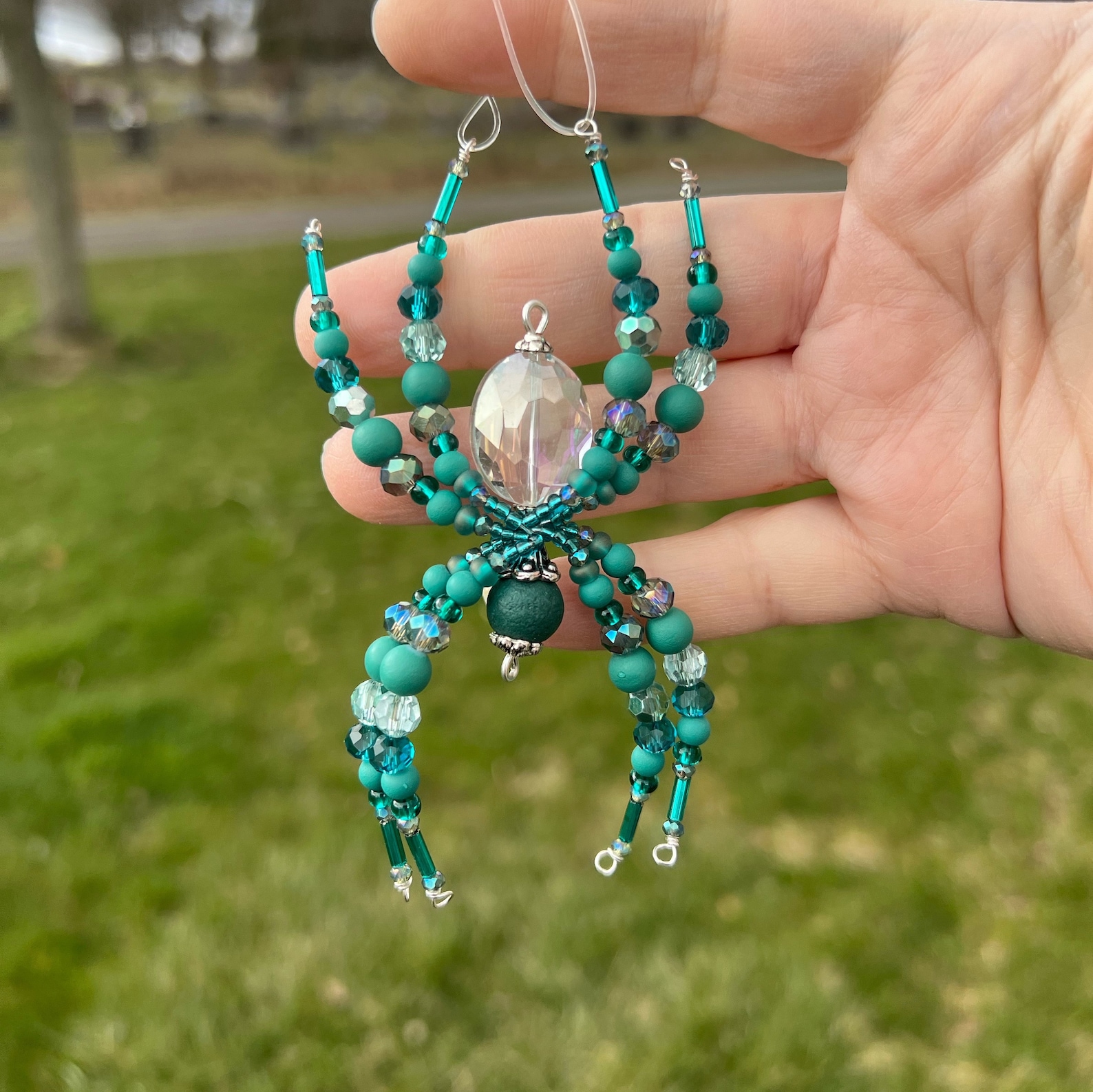 Jeweled Spider, Bright Beaded Spider, Handmade Crystal Spider Ornament ...