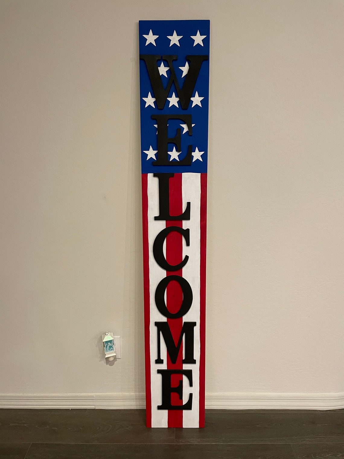 American Flag Welcome Sign | Etsy