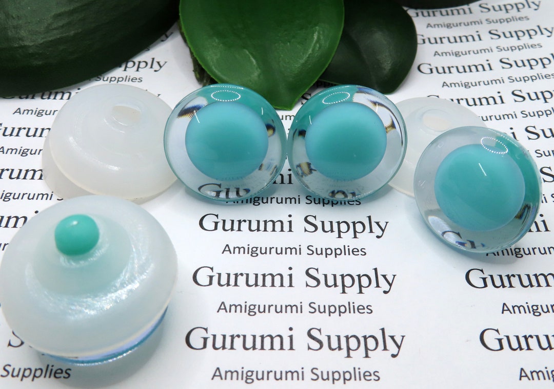 25mm Clear Iris With a Centered Teal Pupil Trap Safety Eyes and Washers ...