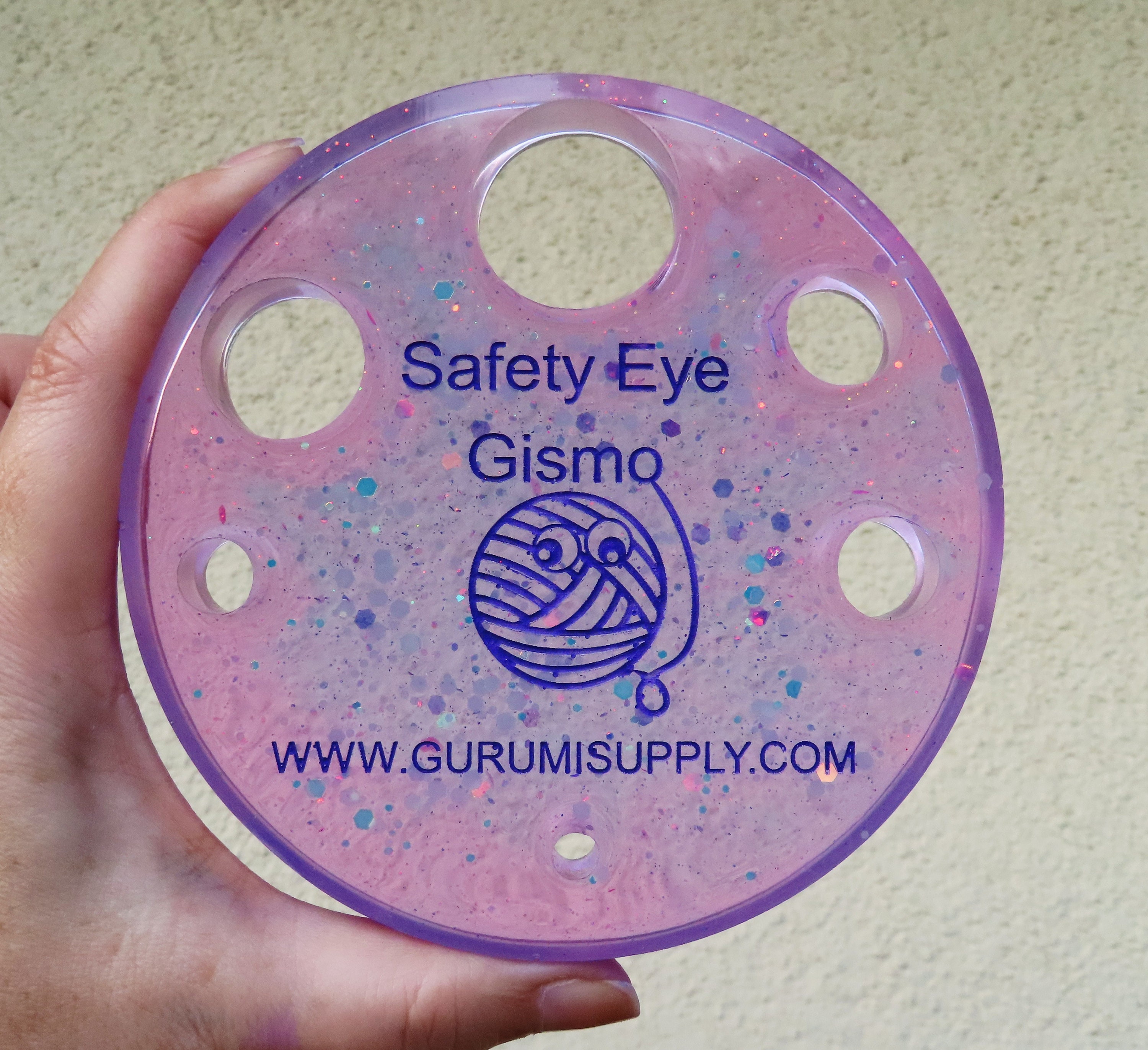 Safety Eye Gismo Duo Color Pink and Purple with Glow Glitter - Circle ...
