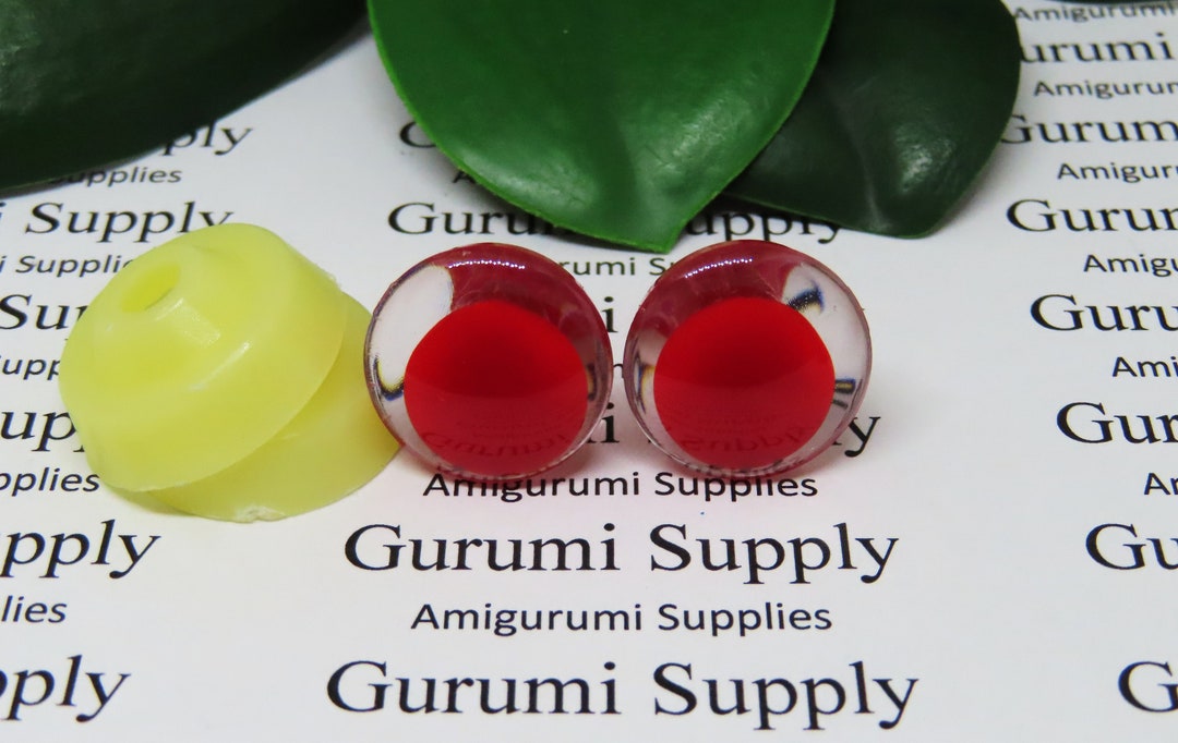18mm Clear Iris With a Red OC Pupil Trap Safety Eyes and Washers: 1 ...