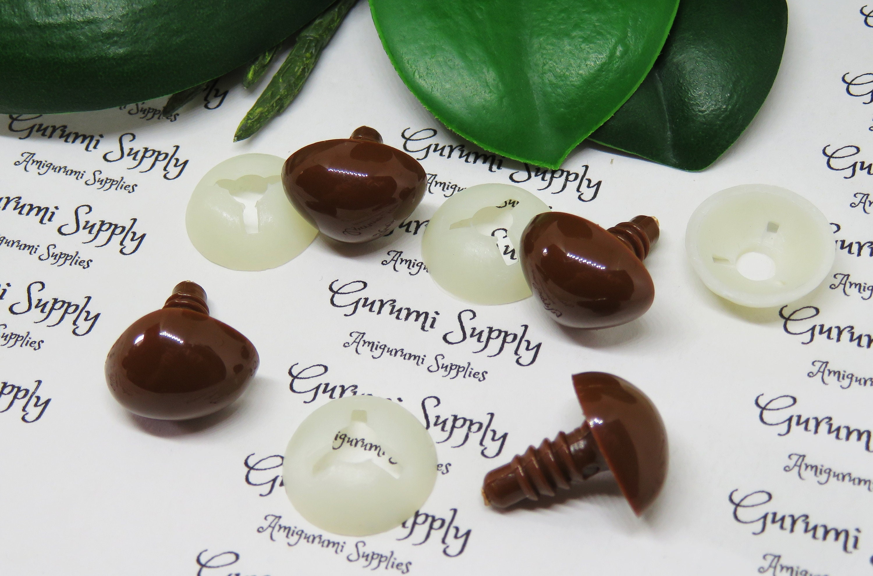 18mm Solid Brown Safety Noses with Washers - 4 ct - Craft Nose ...