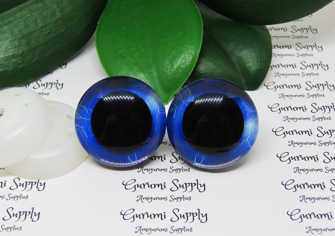 30mm Blue Lightening Iris 3D Style Trapezoid Safety Eyes and Washers: 1 ...