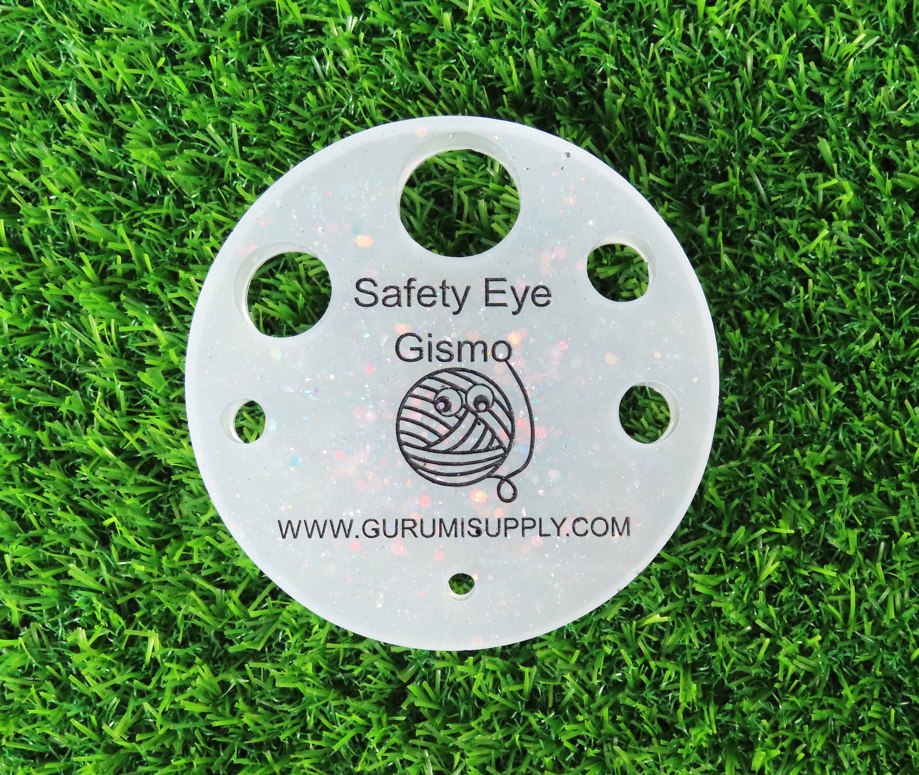 Safety Eye Gismo Coconut White with Glitter - Circle - Round - Safety ...