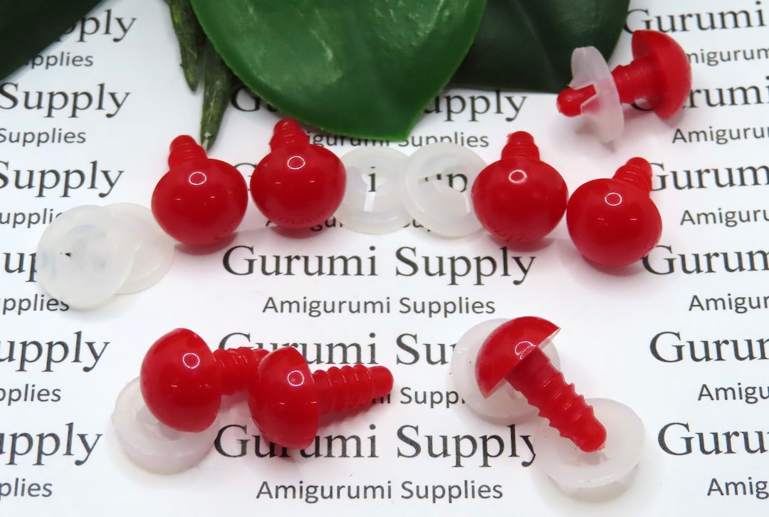 12mm Solid Red Round Safety Eyes With Washers: 4 Pairs - Amigurumi ...